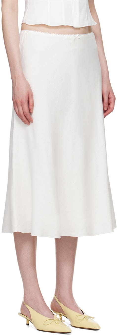 Guizio White Paloma Midi Skirt Guizio