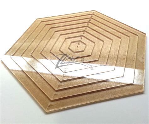 Template Nested Hexagon 8 Plexiglass Quilting Stencil Longarm Zlazr