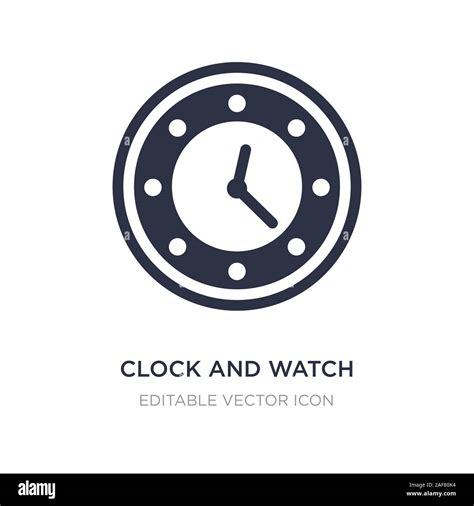 Clock And Watch Icon On White Background Simple Element Illustration