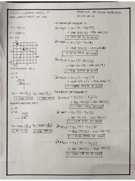 David Jhames Bs Archi 2a Statics Quiz No 2 Pdf