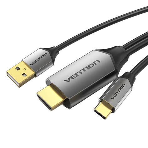 Кабель Vention 1.5м Type-C - HDMI 4K@60Hz с Дополнительным питанием USB ...