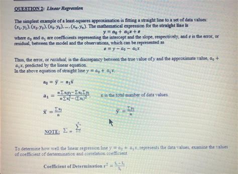 solved question 2 linear regression the simplest example of