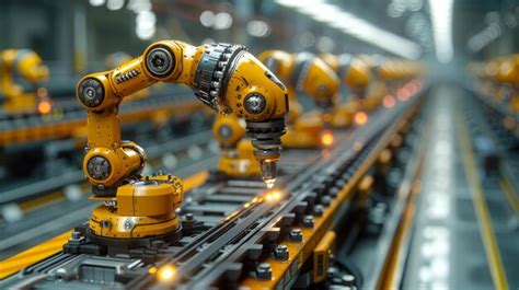 Premium Photo Robotic Arms Working On Assembly Line In Factory