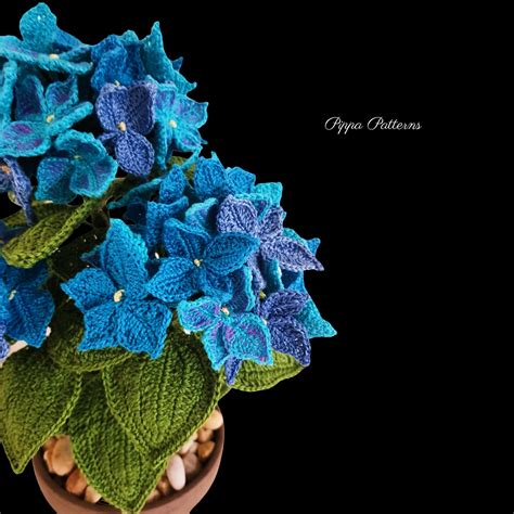 Crochet Hydrangea Flower Pattern Photo Tutorial Pdf Download Etsy