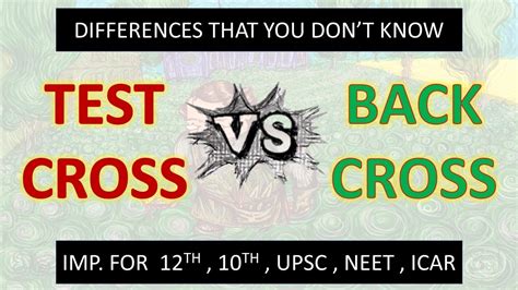 Difference Between Back Cross And Test Cross Back Cross Vs Test Cross