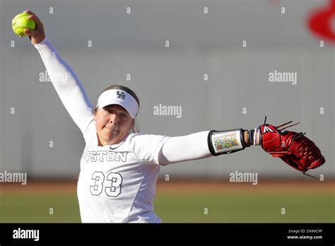Houston Starting Pitcher Kenna Wilkey Throws Against Nebraska During An