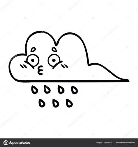 Line Drawing Cartoon Rain Cloud Stock Vector By ©lineartestpilot 248698576