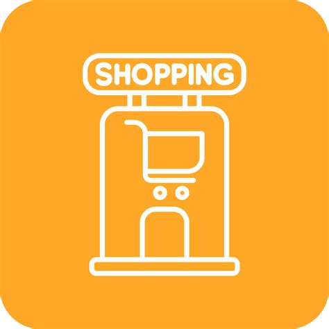 Shopping Center Line Round Corner Background Icons 14727758 Vector Art
