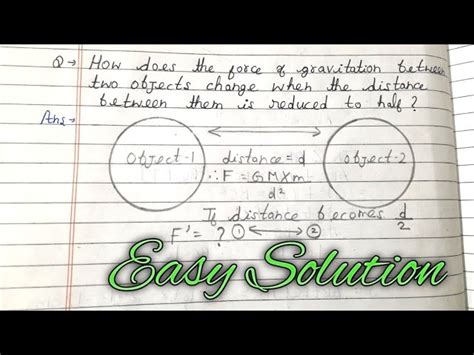 Force Of Gravity Between Two Objects