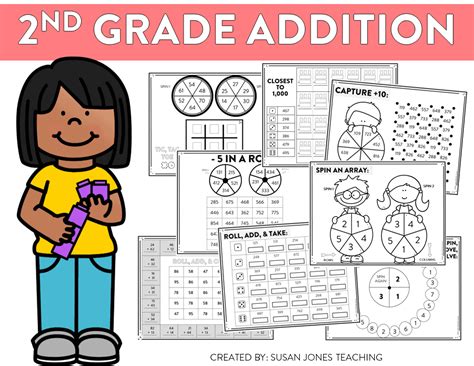 Second Grade Addition Games Print And Play Susan Jones Teaching