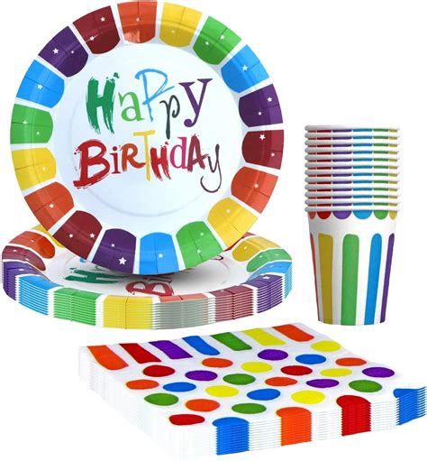 36pcs Happy Birthday Party Tableware Set Party Paper Plates Cups