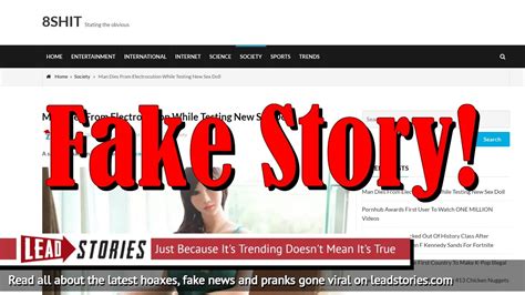 Fake News Man Did Not Die From Electrocution While Testing New Sex Doll Lead Stories