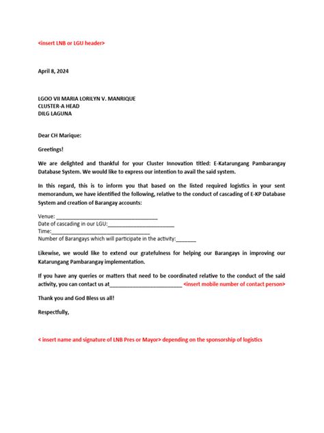 Loi Sample Template Pdf Business Computers