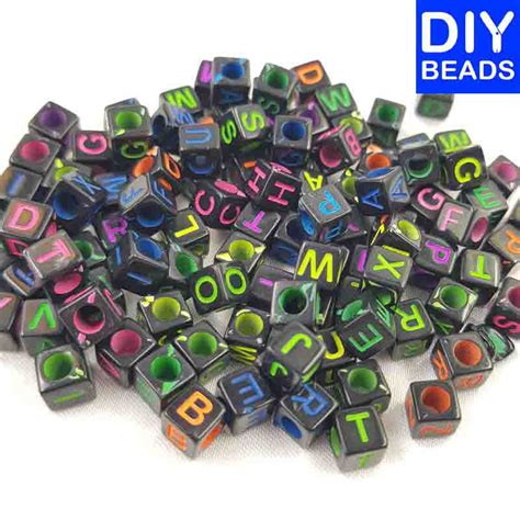 Diy Beads Letter Beads Cubes Black Colored 250grams Shopee Philippines