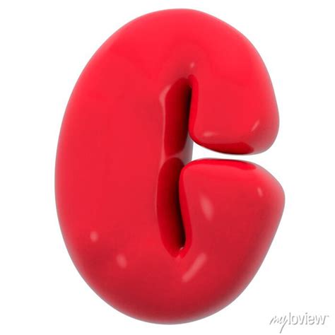 Alphabet C Bubble Letter Illustration In 3d Design • Wall Stickers Illustration Element Three