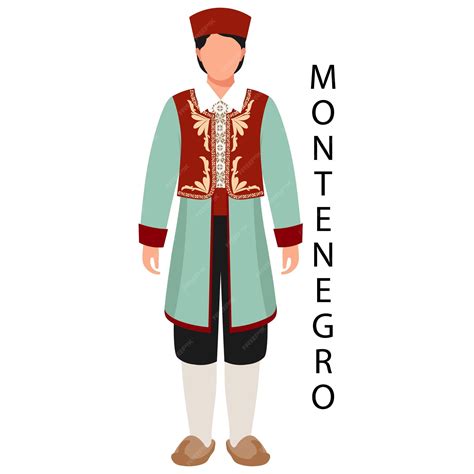 Premium Vector A Man In Montenegrin Folk Costume Culture And Traditions Of Montenegro