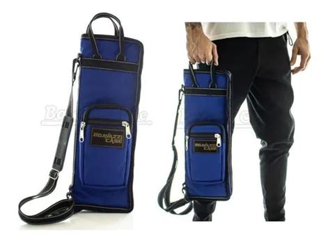 Bag De Baquetas Gavazzi Azul Nylon Média Com Alça De Ombro