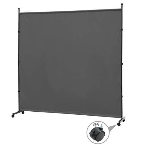 Simflag 6ft Single Panel Room Divider With Wheels Rolling Fabric Room Dividers For Partition