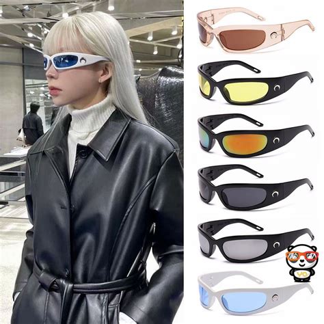 Yo Ins Y2k Moon Rectangular Sunglasses Trend Punk Retro Designed Shades For Men Women Outdoor