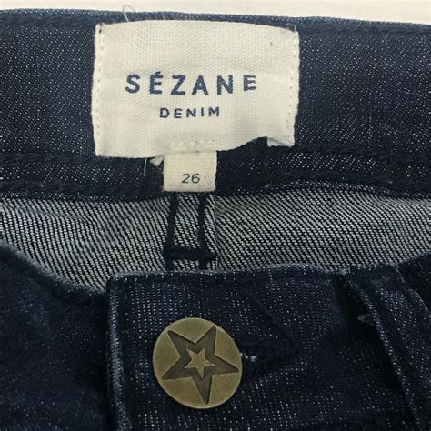 Sezane Denim The Perfect Slim Dark Blue Indigo Skinny Gem
