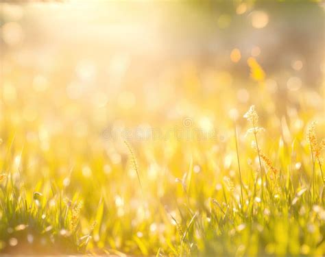 Yellow Green Grass In Sunlight Field Stock Illustration