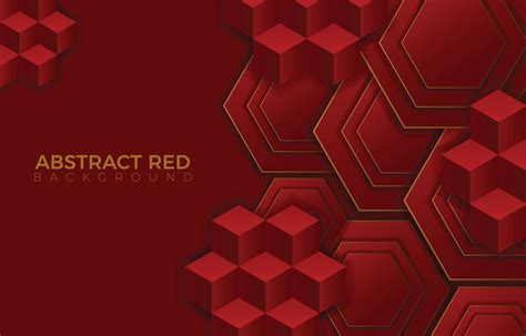 Cubes And Hexagonal Sleek Abstract Red Background Vector Art At Vecteezy