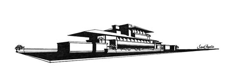 Frank Lloyd Wrights Robie House Drawing By Frank Santagata Pixels