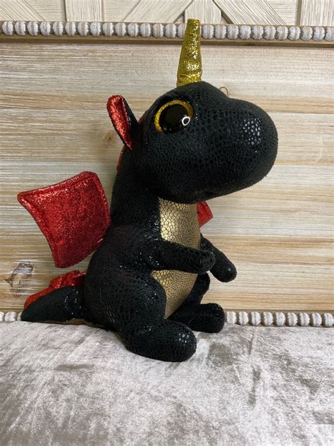 Ty Beanie Boos Grindal The Unicorn Dragon Medium 12 Inch Etsy