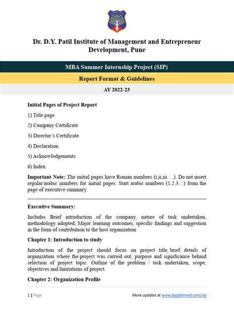 Mba Sip Format V22 2 Pdf Data Data Analysis