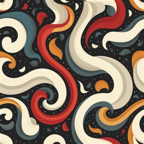 Retro Abstract Swirl Pattern Design Premium Ai Generated Image