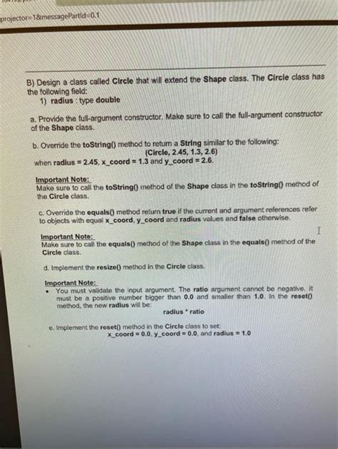 Solved A Design A Class Called Shape That Has The Following