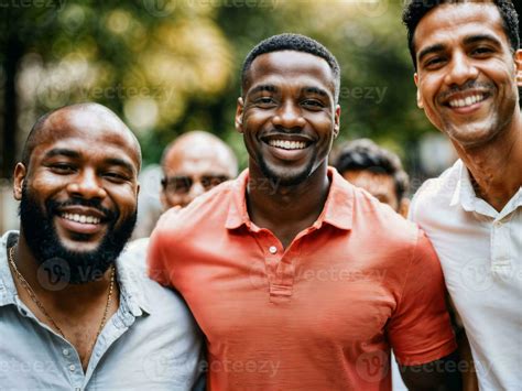 Photo Of Group Happy Black Strong Man Generative Ai 28084041 Stock