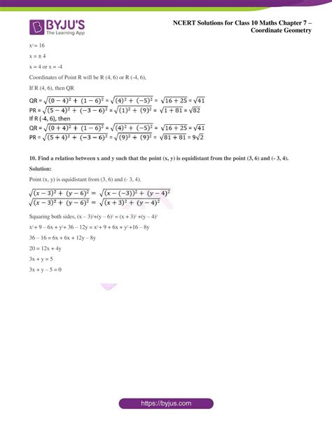 Ncert Solutions Class 10 Maths Chapter 7 Coordinate Geometry