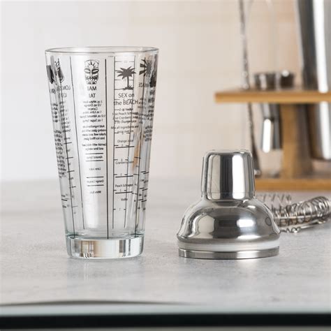 400ml Glass Cocktail Shaker Glass Shaker With Recipes