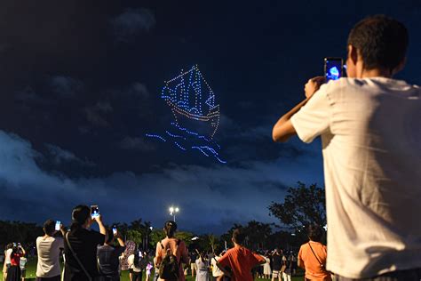 无人机灯光秀亮相海口夜空 搜狐大视野 搜狐新闻