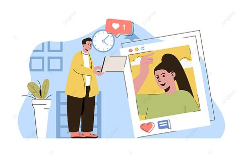 Network Interaction Concept Flat Cartoon Follow Modern Icon Png And