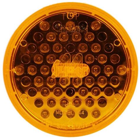 Truck Lite 4 Round 42 Led Strobe Light Kit Amber 44102y Fleetpride