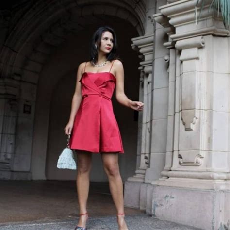 Zara Red Satin Cocktail Dress With Suit Detail Womens Fashion