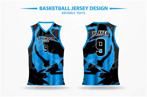 Premium Vector A Unique Abstract Black And Sky Blue Basketball Jersey