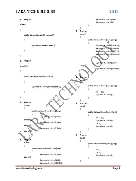 Core Java Part1 Material Pdf Software Engineering Computer