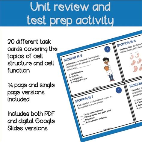 Evolution Task Cards Review Activity Printable And Digital Versions