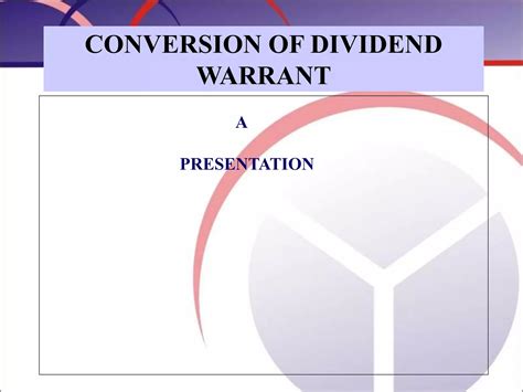 Dividend Warrant Fraudslideppt