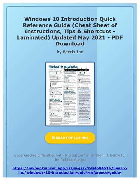 Pdf Windows 10 Introduction Quick Reference Guide Cheat Sheet Of
