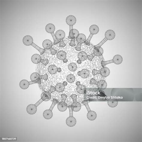 Vector Illustration Of A Viral Cell Polygon Mesh Low Poly Abstract