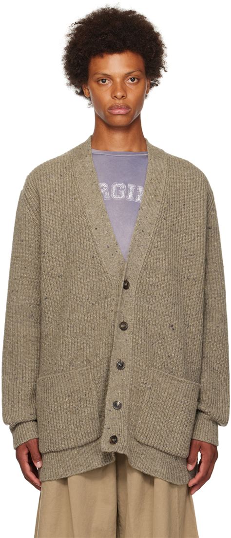 Maison Margiela Beige Patch Pocket Cardigan Ssense