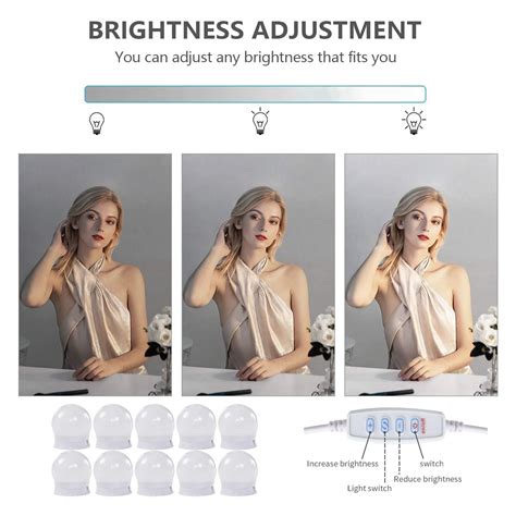 Tukailai Dressing Table With Hollywood Led Lights Vanity Table With