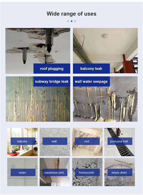 Yu Ru Water Polyurethane Grout Caulking Crack Injection Pu Grouting