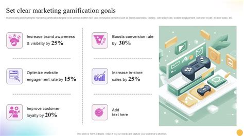 Set Clear Marketing Gamification Goals Effective Gamification Ppt Template Game Ss Ppt Example