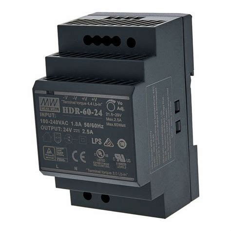 Impulsinis Maitinimo Šaltinis Tvirtinamas Ant Din BĖgio 60w 24v Mean