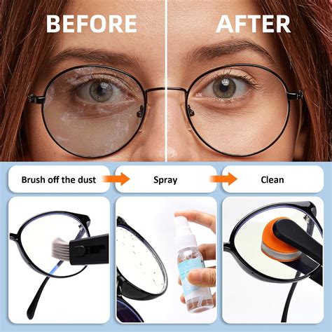 Glasses Cleaner Kit With Spray And Microfiber Cloth Safe Lens